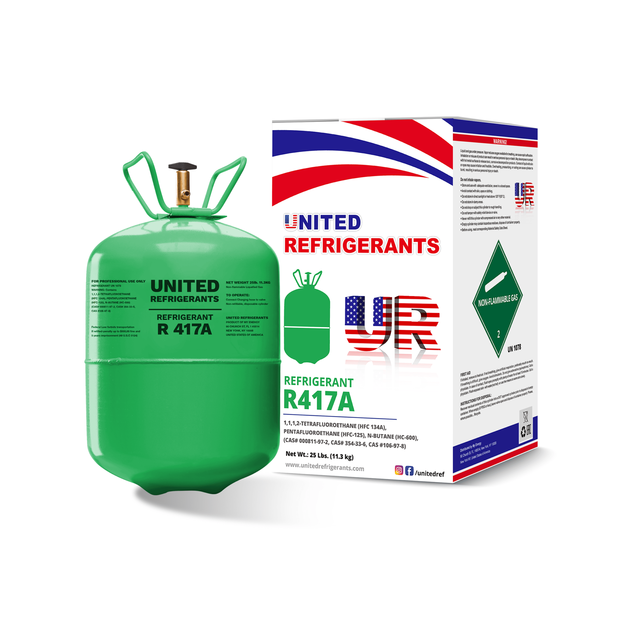United Refrigerant R134a Disposable Cylinder (13.6kg) – United Refrigerants